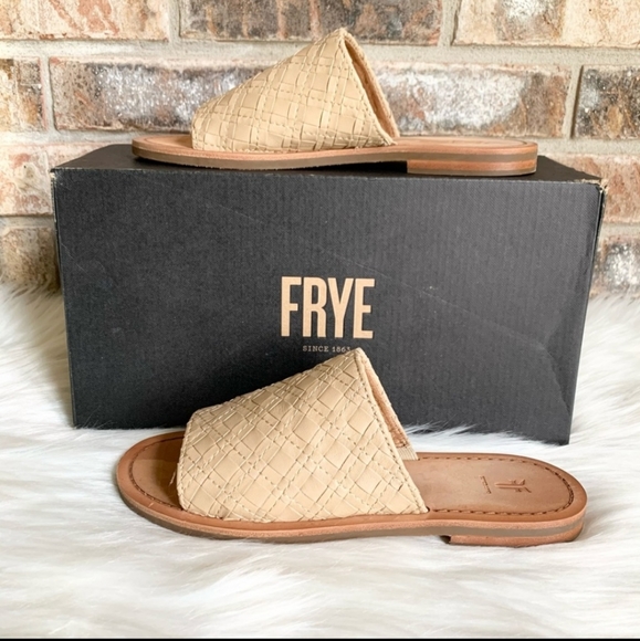 Frye | Shoes | Frye Robin Woven Women Slide Sandal Cream Tan 6m | Poshmark
